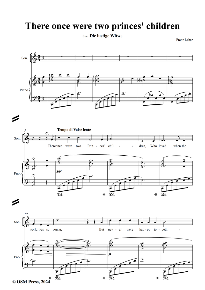 Lehár There once were two princes' children – Open Sheet Music
