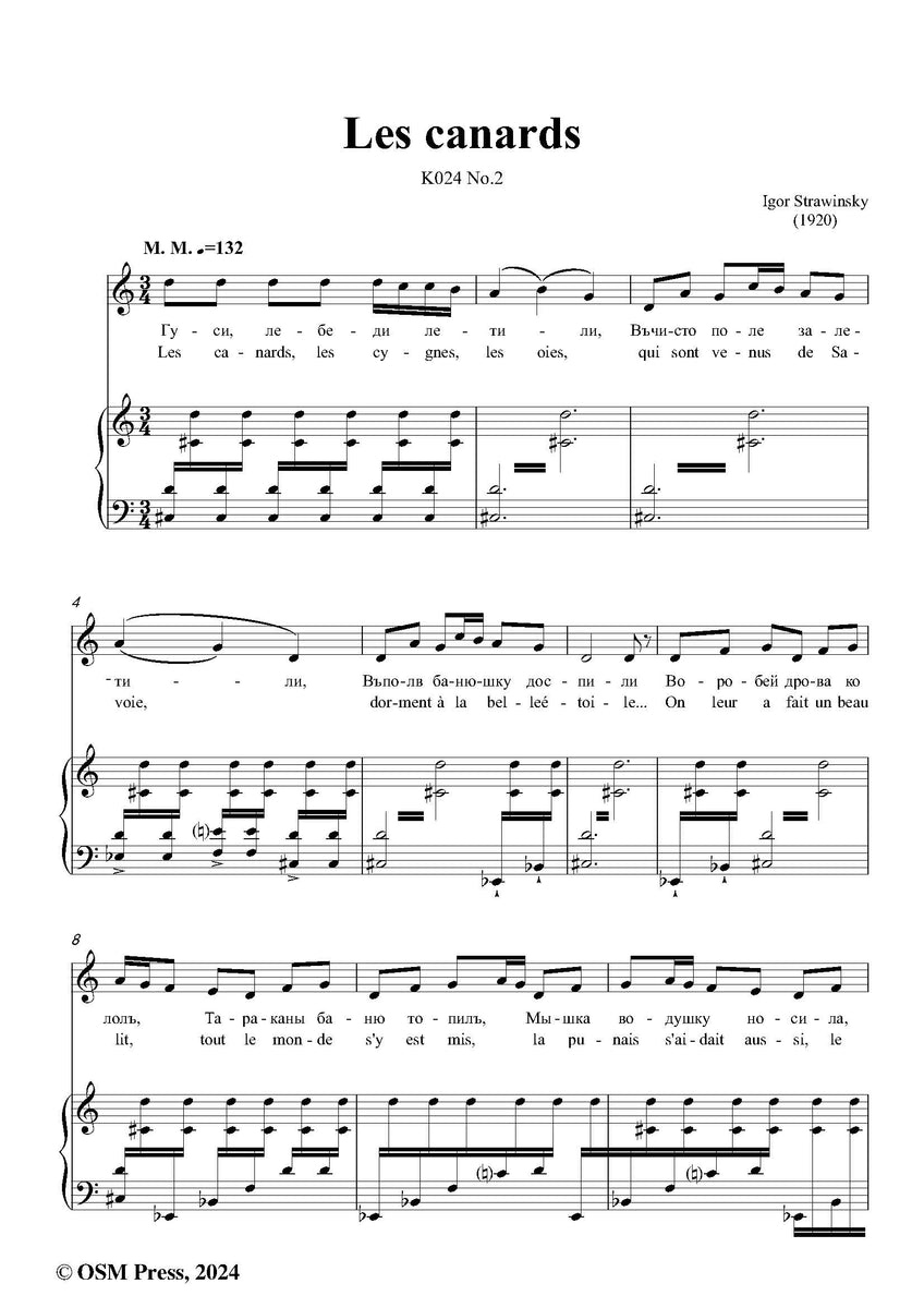 Stravinsky Les canards – Open Sheet Music