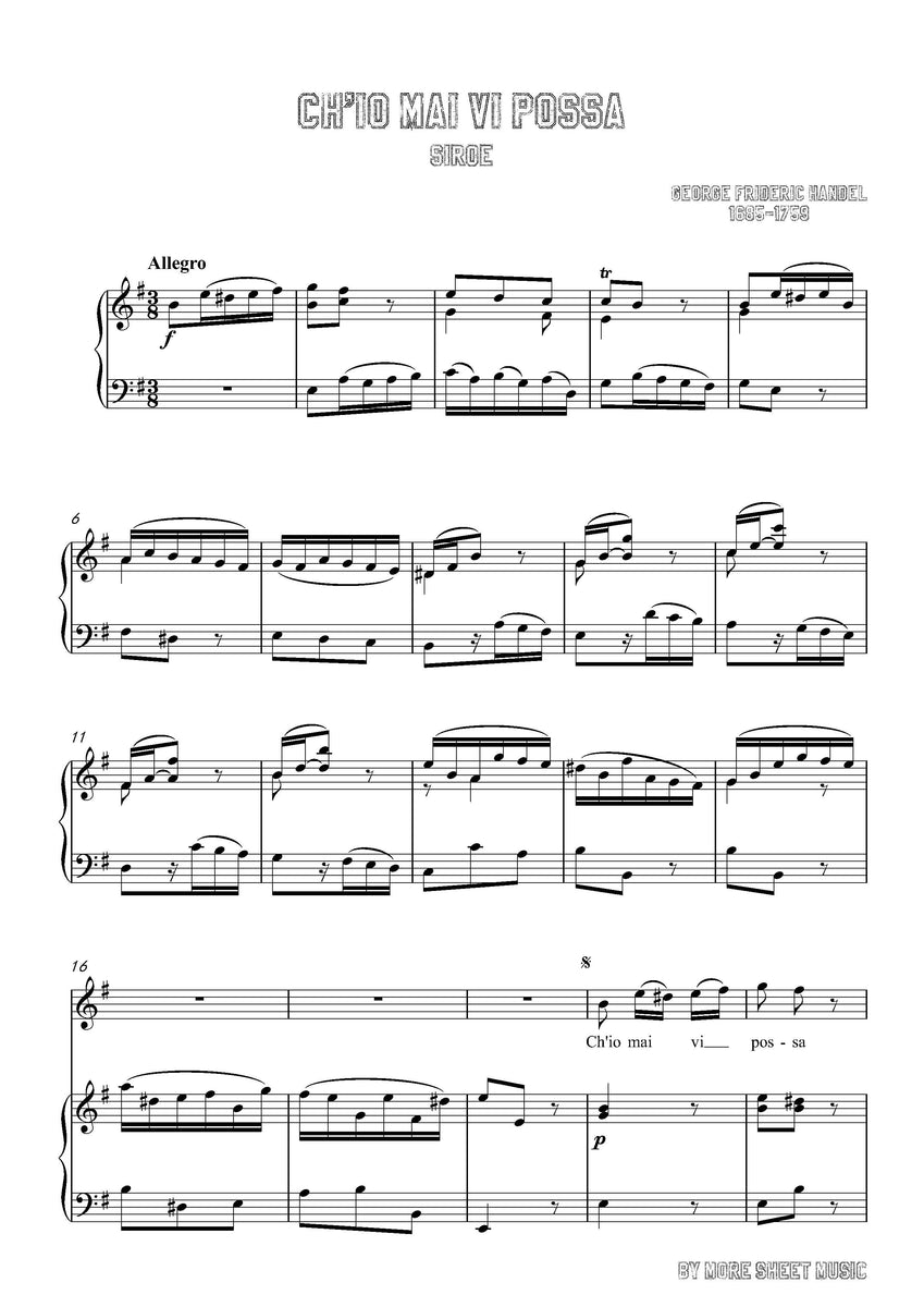 Handel Ch'io mai vi possa – Open Sheet Music