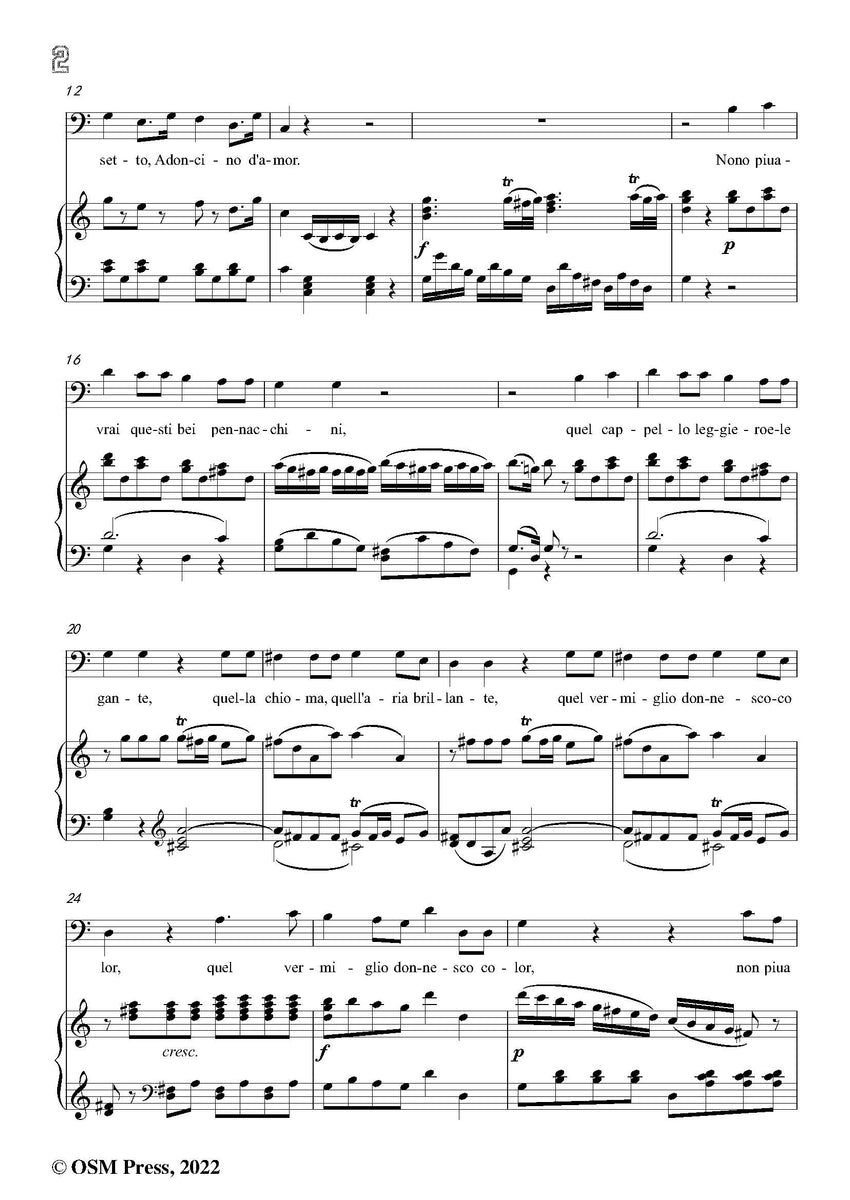 Mozart Non Piu Andrai,from Marriage of Figaro,in C Major,for Voice and ...