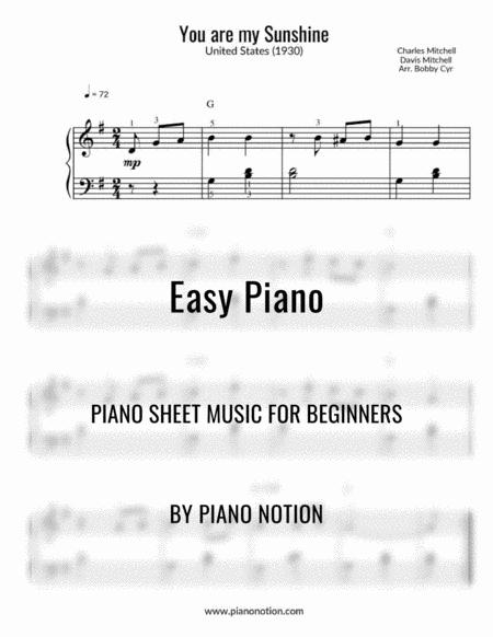 You Are My Sunshine (Easy Piano Solo) – Open Sheet Music