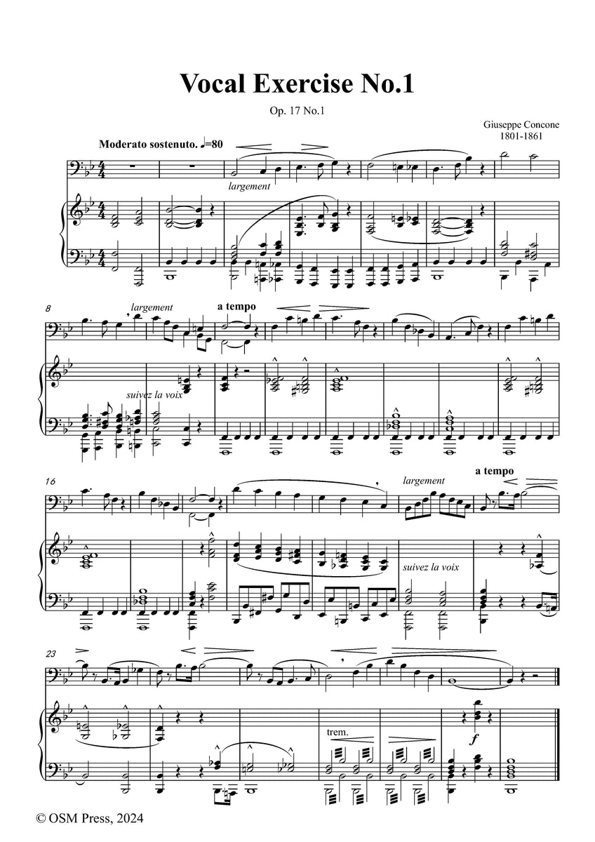 G. Concone Vocal Exercise No.1 No.10 – Open Sheet Music