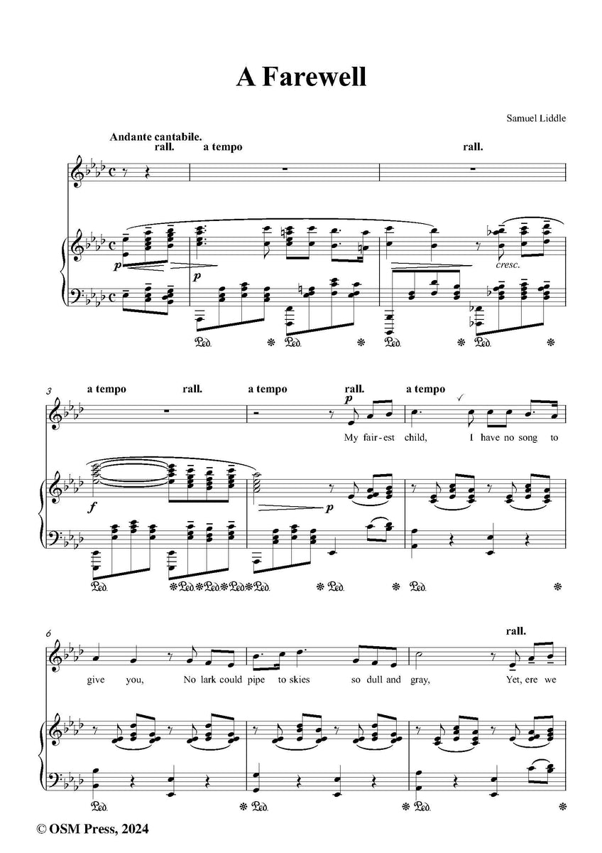 Liddle A Farewell – Open Sheet Music