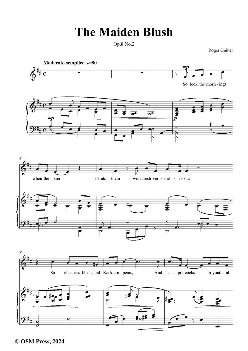 Quilter The Maiden Blush – Open Sheet Music