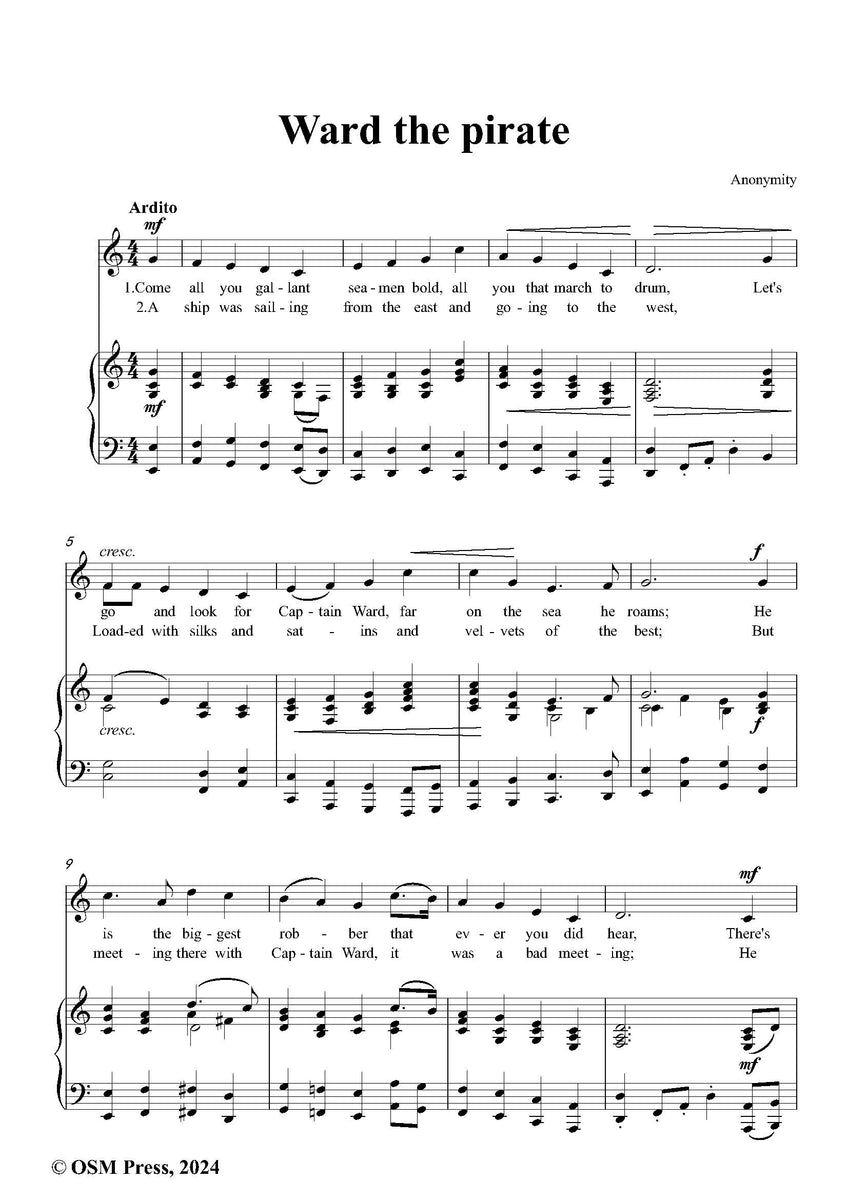 Anonymous Ward the pirate – Open Sheet Music