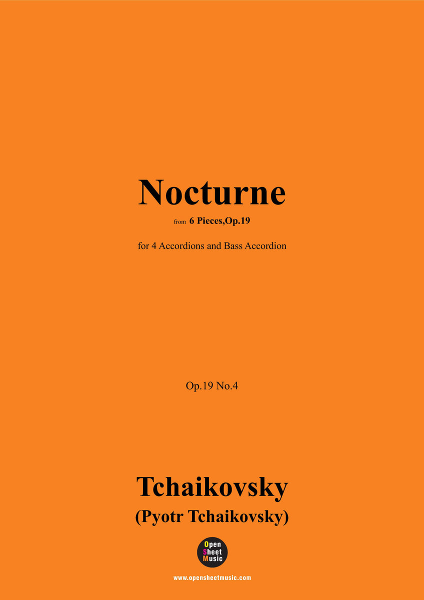 Tchaikovsky Nocturne,Op.19 No.4,for 4 Accordions and Bass Accordion ...