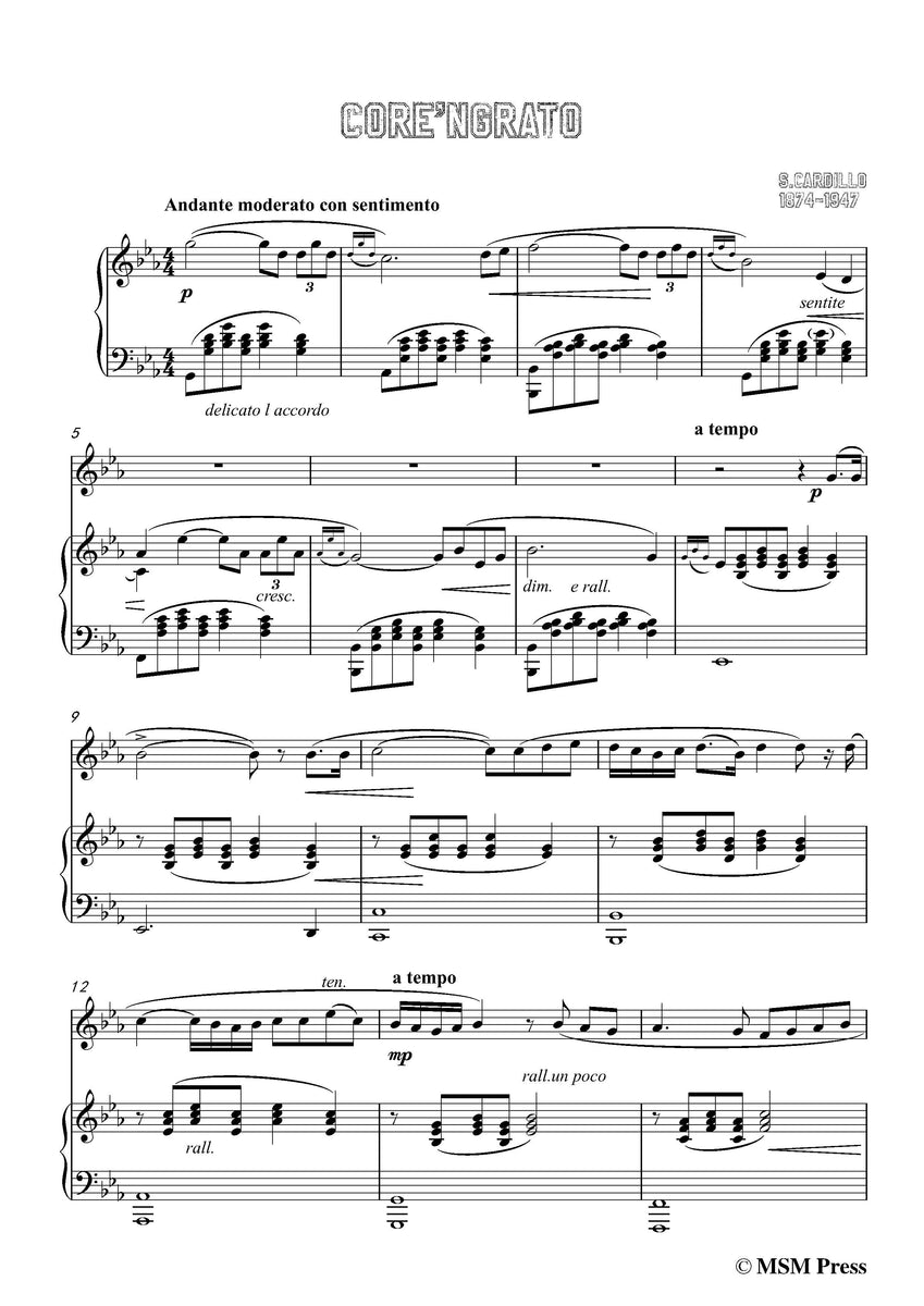 Cardillo Core'ngrato – Open Sheet Music