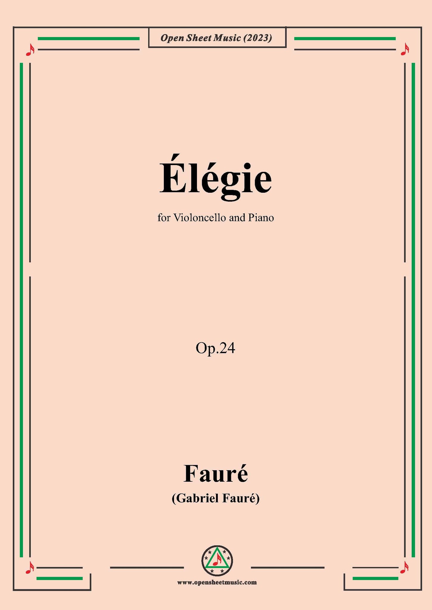 Fauré Élégie,Op.24 – Open Sheet Music