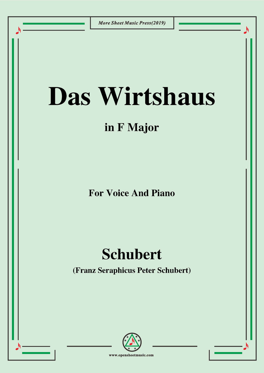 Schubert Das Wirtshaus – Open Sheet Music