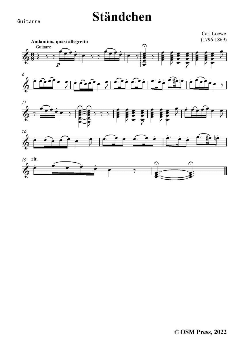 Loewe Standchen – Open Sheet Music