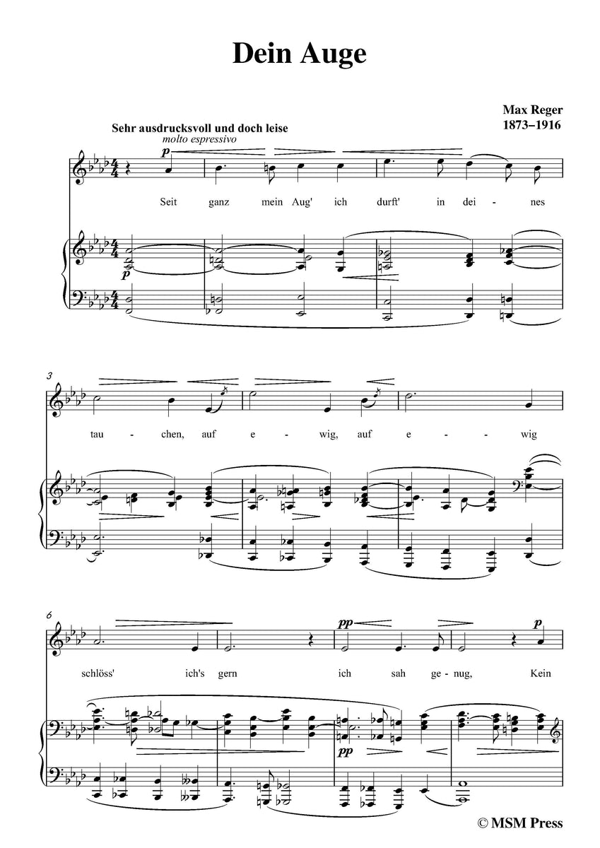 Reger Dein Auge – Open Sheet Music