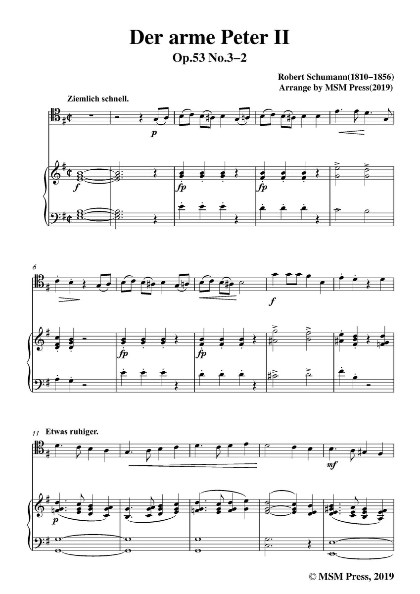 Schumann Der arme Peter 2 – Open Sheet Music
