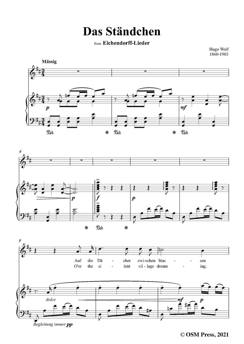 H. Wolf Das Standchen – Open Sheet Music