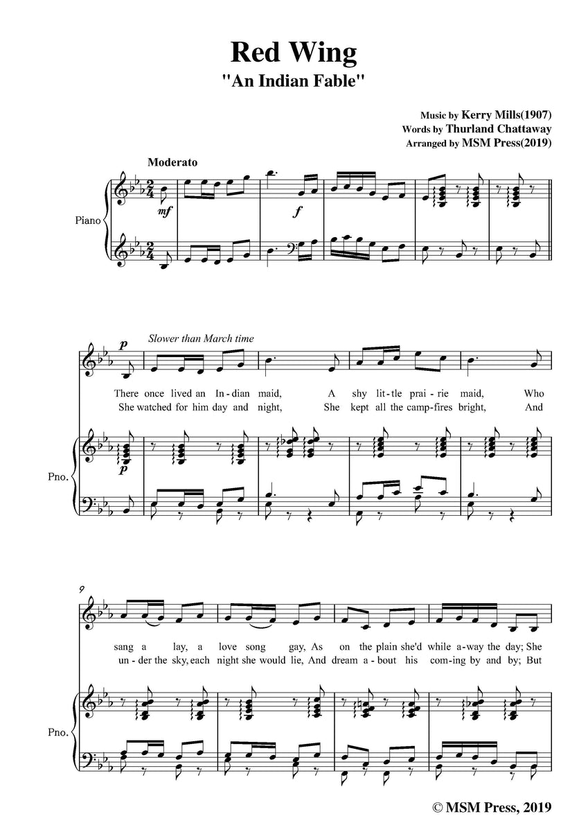 Kerry Mills Red Wing – Open Sheet Music